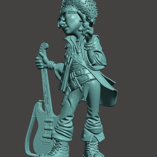 🎵 Jimi Hendrix Cartoon Figure - 3D Printed Music Decor - STL File for ...