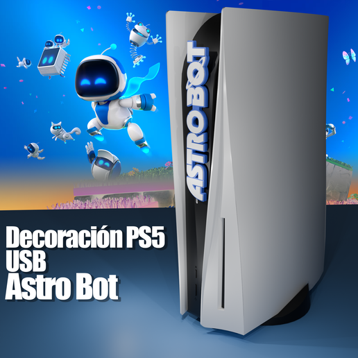 💾 PS5 USB Decoration - Astro Bot Logo・ STL File for 3D printing・Cults