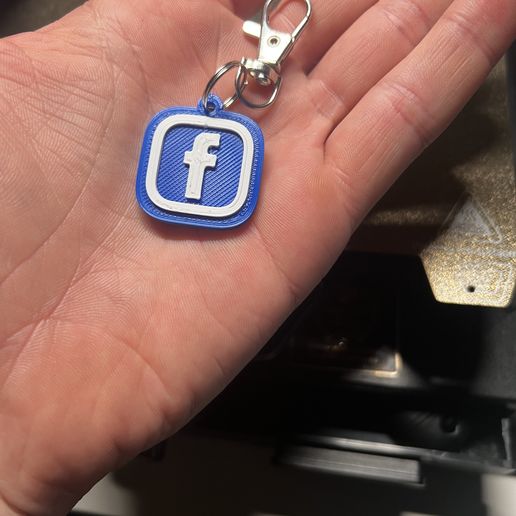 STL file Facebook logo NFC Keychain Keyring 🗝️ ・3D printer model to ...