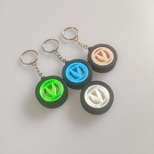 🗝️ Changan Gyroscope Tire Keychain – Rotating Logo・ STL File for 3D ...