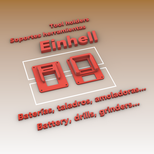 Fichier STL Einhell tool and battery holder - Einhell holders ...