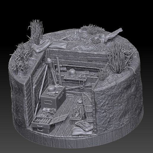 ⚙️ MA Models 3D Mini Diorama Trench &ww2 german gear and props1/35・ STL ...