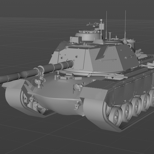 🪖 German super M48 tank 3D model material・ OBJ File for 3D printing・Cults