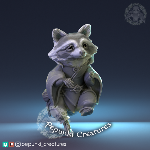 🦝 Raccoon Merchant Traveller・ STL File for 3D printing・Cults