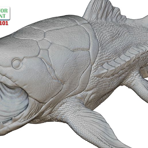 🌊 Ancient Ocean Creature Dunkleosteus 3D sculpting printable model・ 3D File for ・Cults