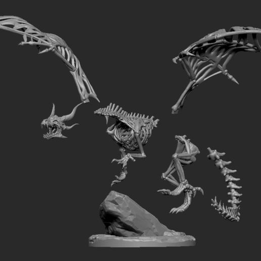 🐉 Dragon Skeleton・ 3D File for 3D printing・Cults