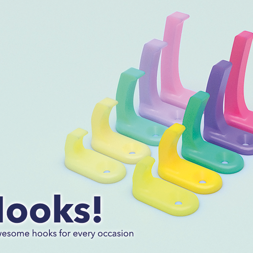 Download free STL file Hooks! 20 different hooks • 3D print template ・ Cults