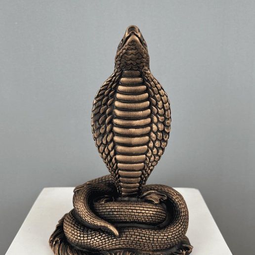 🐍 Coiled Cobra Snake Statue 3D Printable Model STL・ STL File for 3D ...