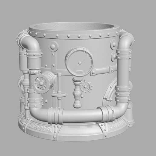 🪴 Steampunk Planter・Free STL File for 3D printing・Cults