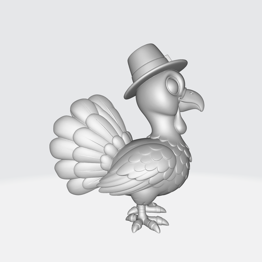 🦃 Cute Cartoon Turkey 3D Model , Thanksgiving Decoration , Printable ...