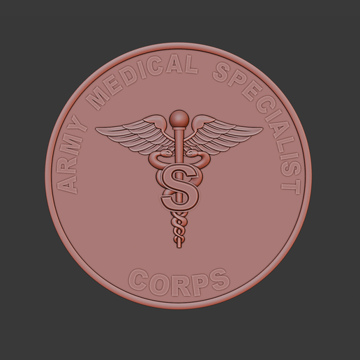 ⚕️ Корпус медицинских специалистов армии США (SP Corps) 3d рельефный ...