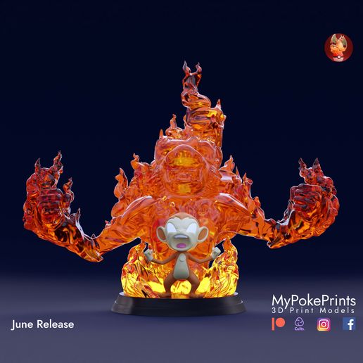 🐉 Chimchar Unleashed - Gen 4 starter・ STL File for ・Cults