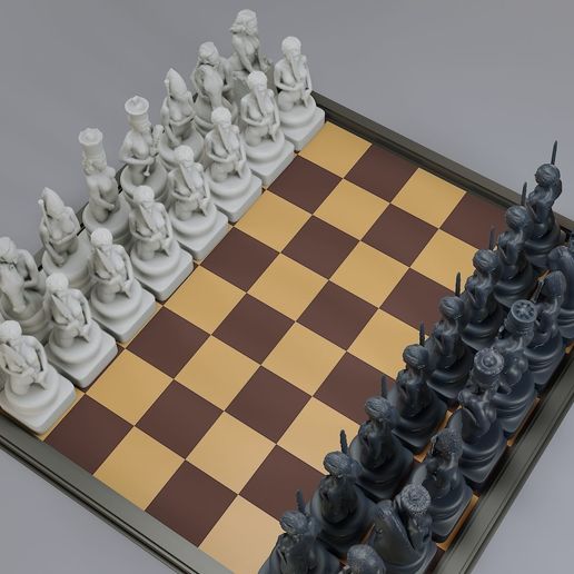 STL file Female Model Chess Set ♀️ ・Design to download and 3D print・Cults
