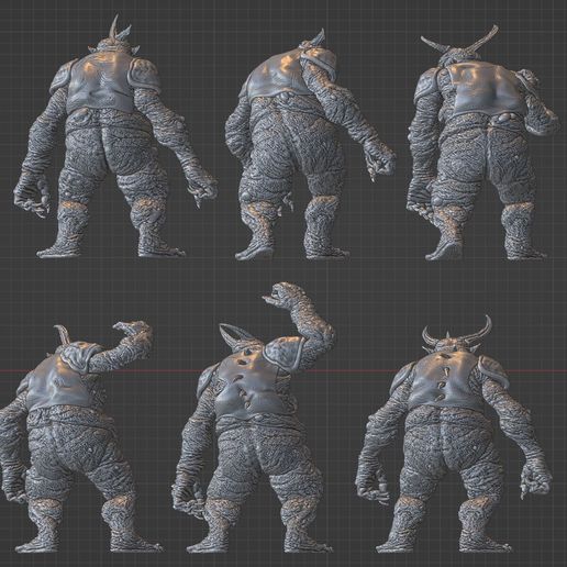 👹 Plague Ogre Fantasy Football Team・Free STL File for ・Cults