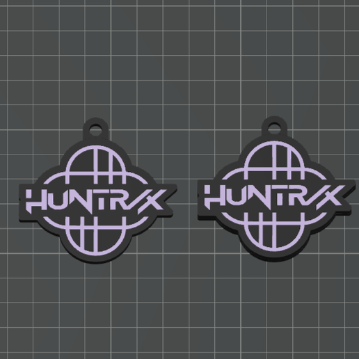 🏹 Huntrix Symbol Kpop Demon Hunter Keychain x 2 (One and Mirror Sided ...