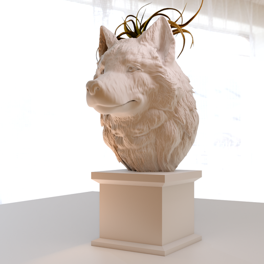 STL file wolf head bust planter pot flower vase stl 🐺 ・3D printable ...