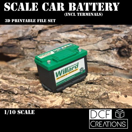 🚗 1/10 Scale Car Battery (High detail)・ STL File for 3D printing・Cults