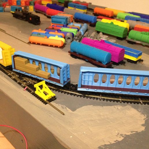 STL file N scale Model Train Centerbeam Flat Car 40' / 50' / 60' / 73 ...