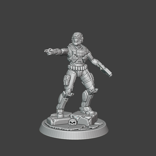 😇 Noble 6 Base Model - Halo Reach Miniature - Pose 2・ STL File for 3D ...