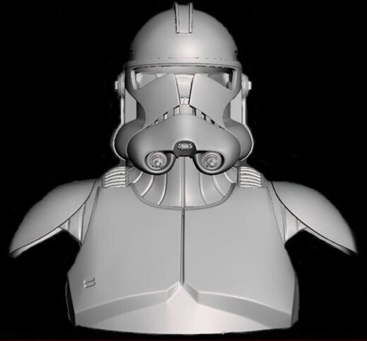 Archivo OBJ Star Wars - Bust - Clone Trooper Phase 2 with Helmet 3D print model ⭐ ・Objeto ...