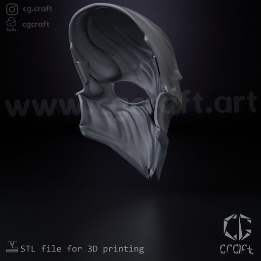 💀 Demon skull mask・ STL File for 3D printing・Cults