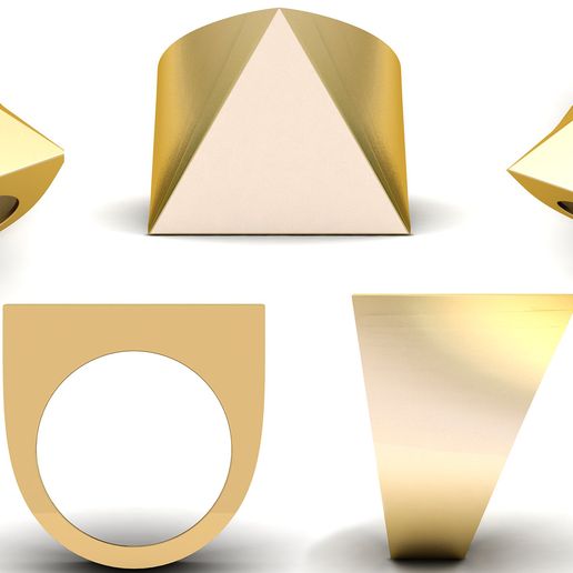 STL file Triangular Pyramid Shape Champions Ring 💍 (OBJ)・3D printable ...