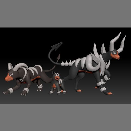 🐉 Pokémon Houndour Houndoom MegaEvolução・Arquivo STL para ・Cults