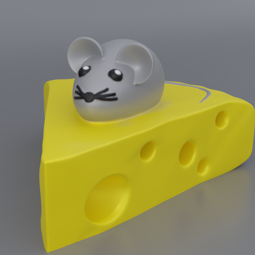 🐁 Mouse and cheese・ STL File for ・Cults