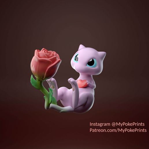 3D file Rose Mew with a Heart 🌹 ・Model to download and 3D print・Cults