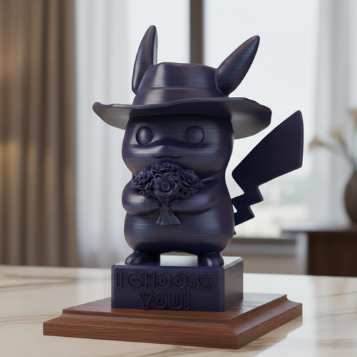 🫵 Valentine Pikachu - "I Choose You" 3D Print Model - Romantic Pokémon ...