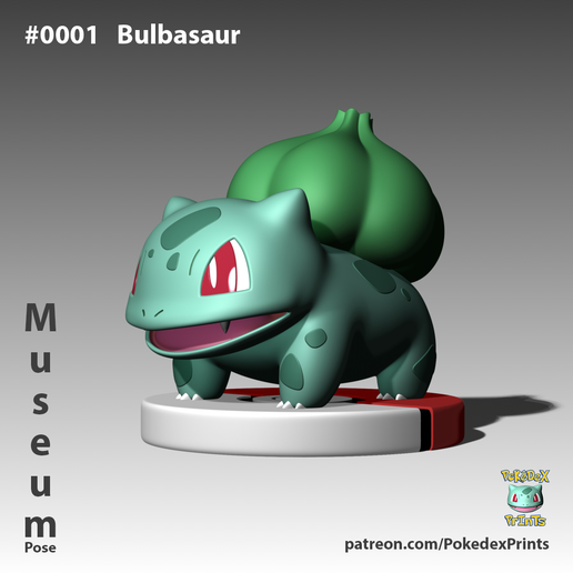🐉 #0001 Bulbasaur - Museum Pose - Pokemon・Free STL File for 3D printing ...