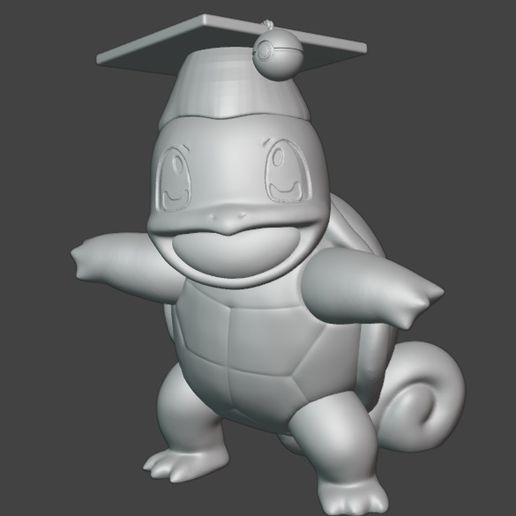🎓 Squirtle Graduation・ STL File for 3D printing・Cults