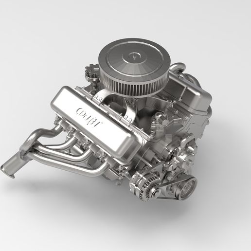 🚙 Racing Big Block Chevy with High Rise Holley. 1/8 TO 1/25 SCALE・ 3D ...