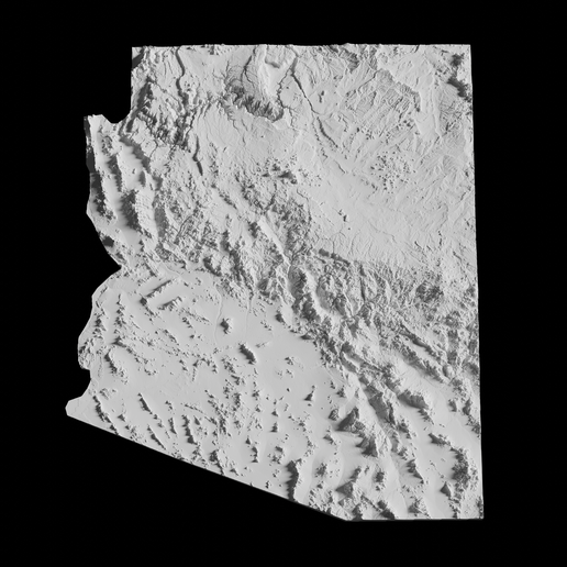 🇺🇸 USA State of Arizona Topographic Map - 3D Terrain Elevation - Relief ...