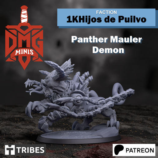 🎲 1KHijos Panther Mauler Demon・ 3D File for 3D printing・Cults