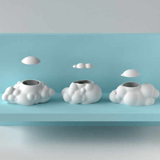 ☁️ Fluffy Cloud Boxes Set・ STL File for 3D printing・Cults