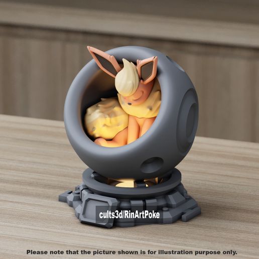 🐉 Flareon en vainas de máquinas curativas de pokemon・Archivo STL para Impresión 3D・Cults