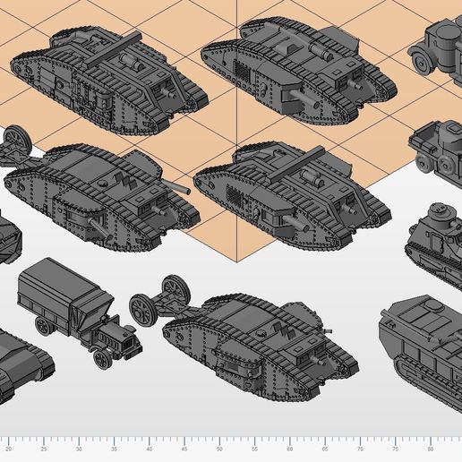 🪖 6mm 1/285 WW1 armour・ STL File for 3D printing・Cults