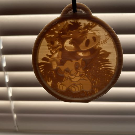 STL file Disney Lion King Ornament Lithophane - Timon, Pumba, Simba 🦁 ...