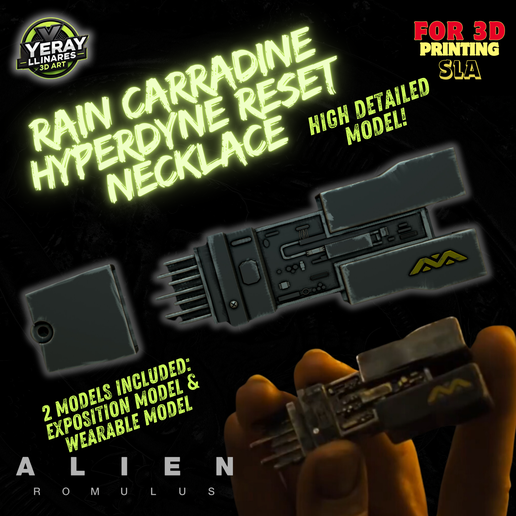 🌧️ Replica Rain Carradine Pendant - Alien Romulus - 3D Model for SLA ...