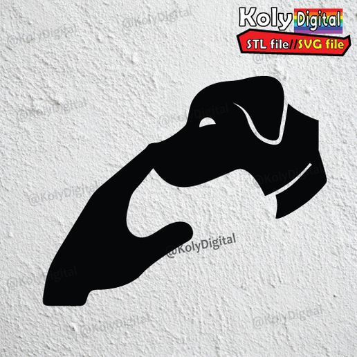 STL file hand touch dog logo (SVG)・Design to download and 3D print・Cults