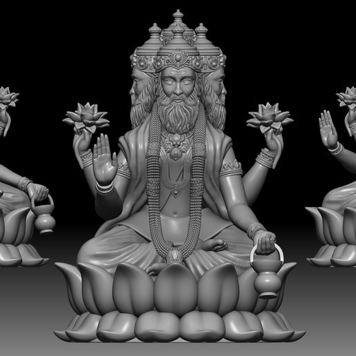 🛕 Brahma ji hindu god idol 3d printable model・ STL File for 3D printing ...
