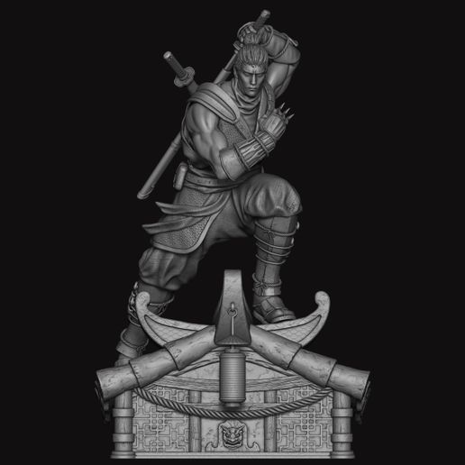 3D file NINJA WARRIOR STATUE 🥷 ・Model to download and 3D print・Cults
