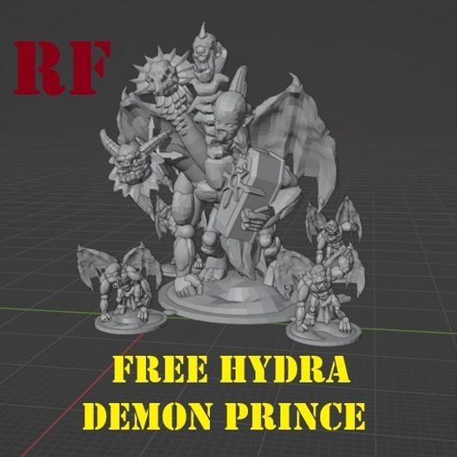 Free OBJ file free hydra demon prince (6mm-8mm scale mini) 🆓 ・3D ...