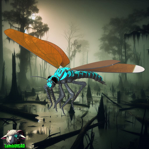 🐛 Dragonfly Meganeura Giant Prehistoric・ STL File for 3D printing・Cults