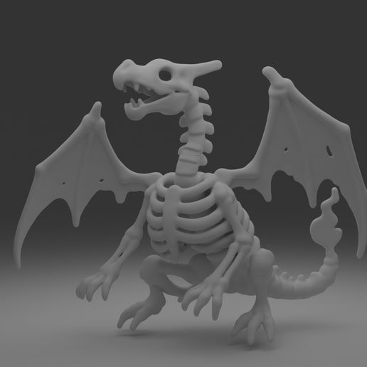 💀 Charizard Skeleton・ OBJ File for 3D printing・Cults