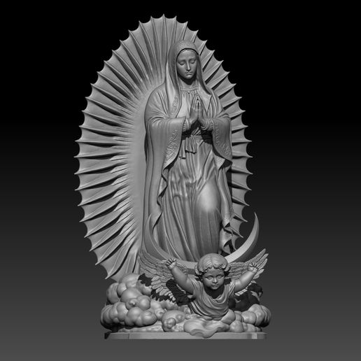🗿 Our Lady of Guadalupe Statue – Virgin Mary Religious 3D Print STL ...