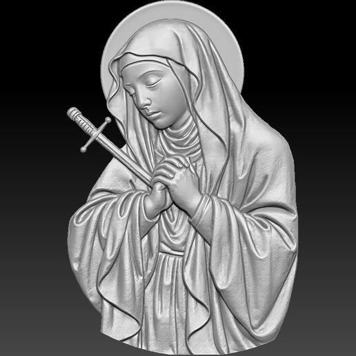 ️ Mary Relief 3D print model・ STL File for 3D printing・Cults