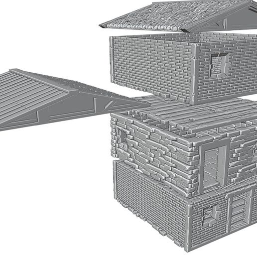 STL file 28MM STONE HOUSE 🏠 ・3D printable model to download・Cults