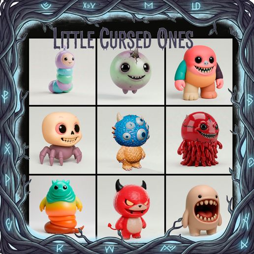 👹 Little Cursed Ones - Vol. 1 | Stylized 3D Printable Creature Pack (9 ...